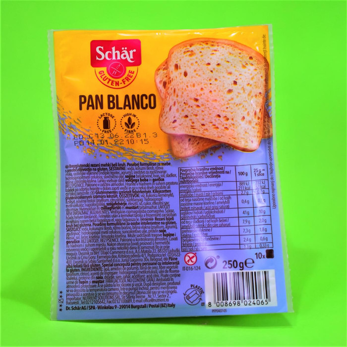 Schar Gluténmentes Szeletelt Kenyér Fehér Pan Blanco 250G ...